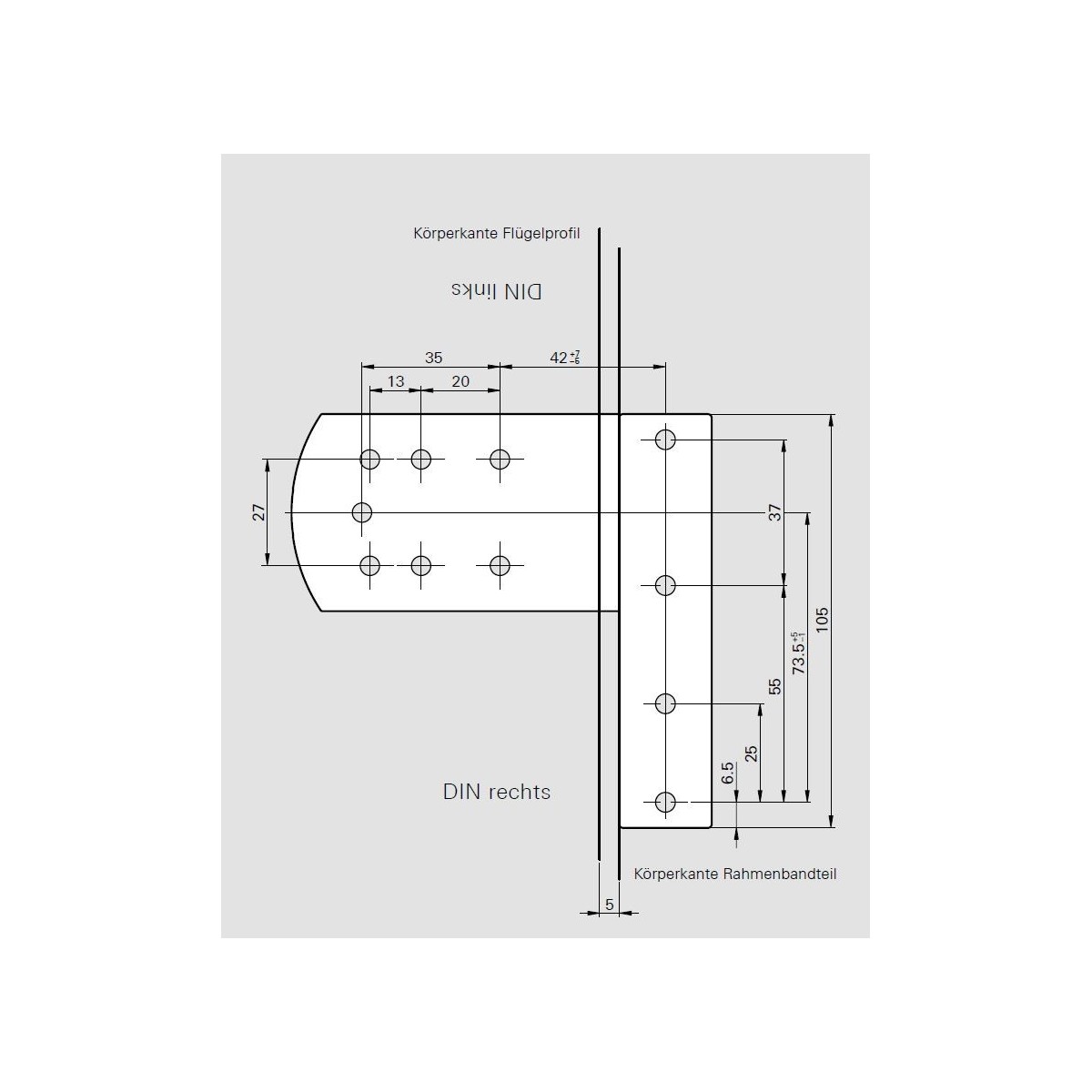 Balama usa termopan Roto, PS27, 17-20.5 mm, max. 120 kg, culoare alb ...