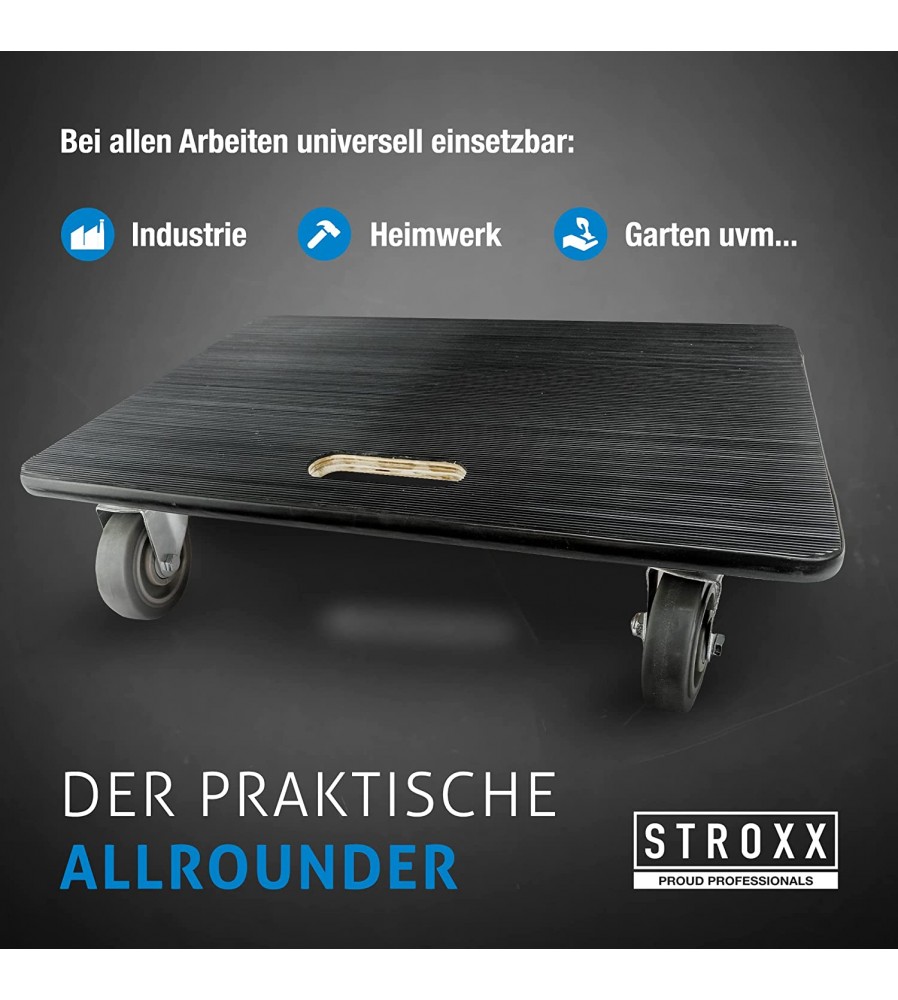 Platforma de transport cu roti STROXX, dimensiune 600 x 400 mm, cu 4 ...