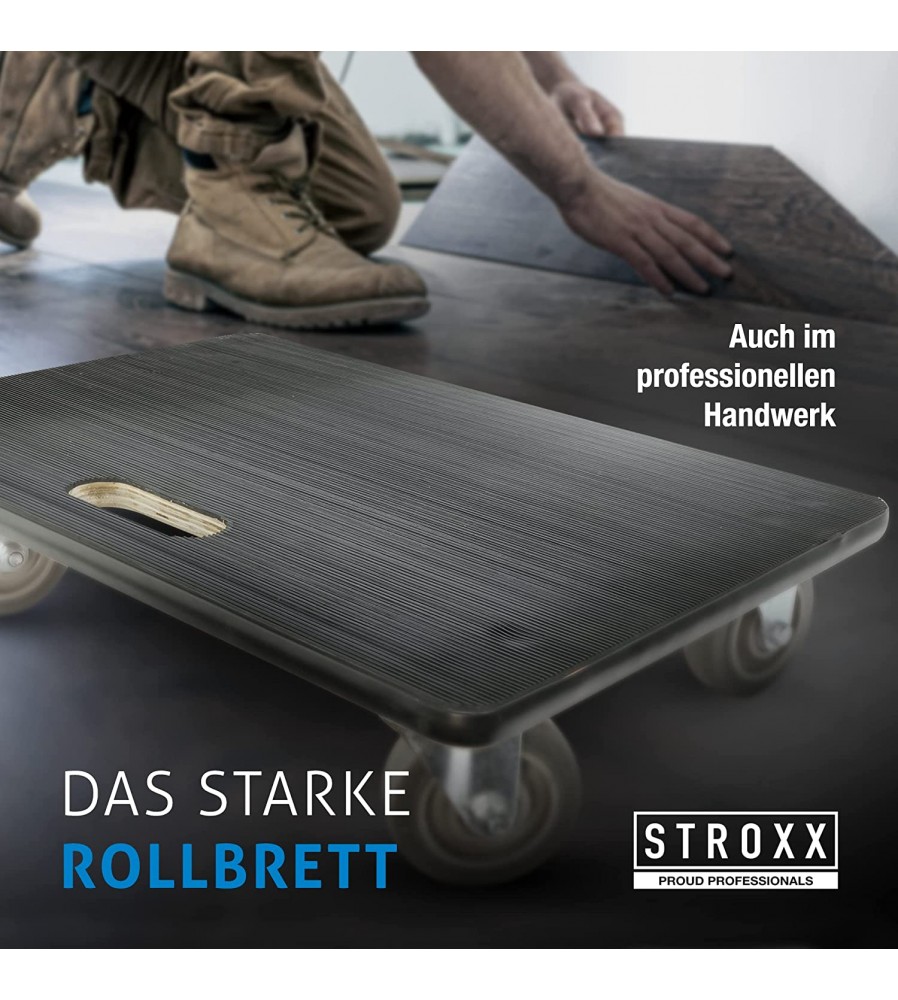 Platforma de transport cu roti STROXX, dimensiune 600 x 400 mm, cu 4 ...