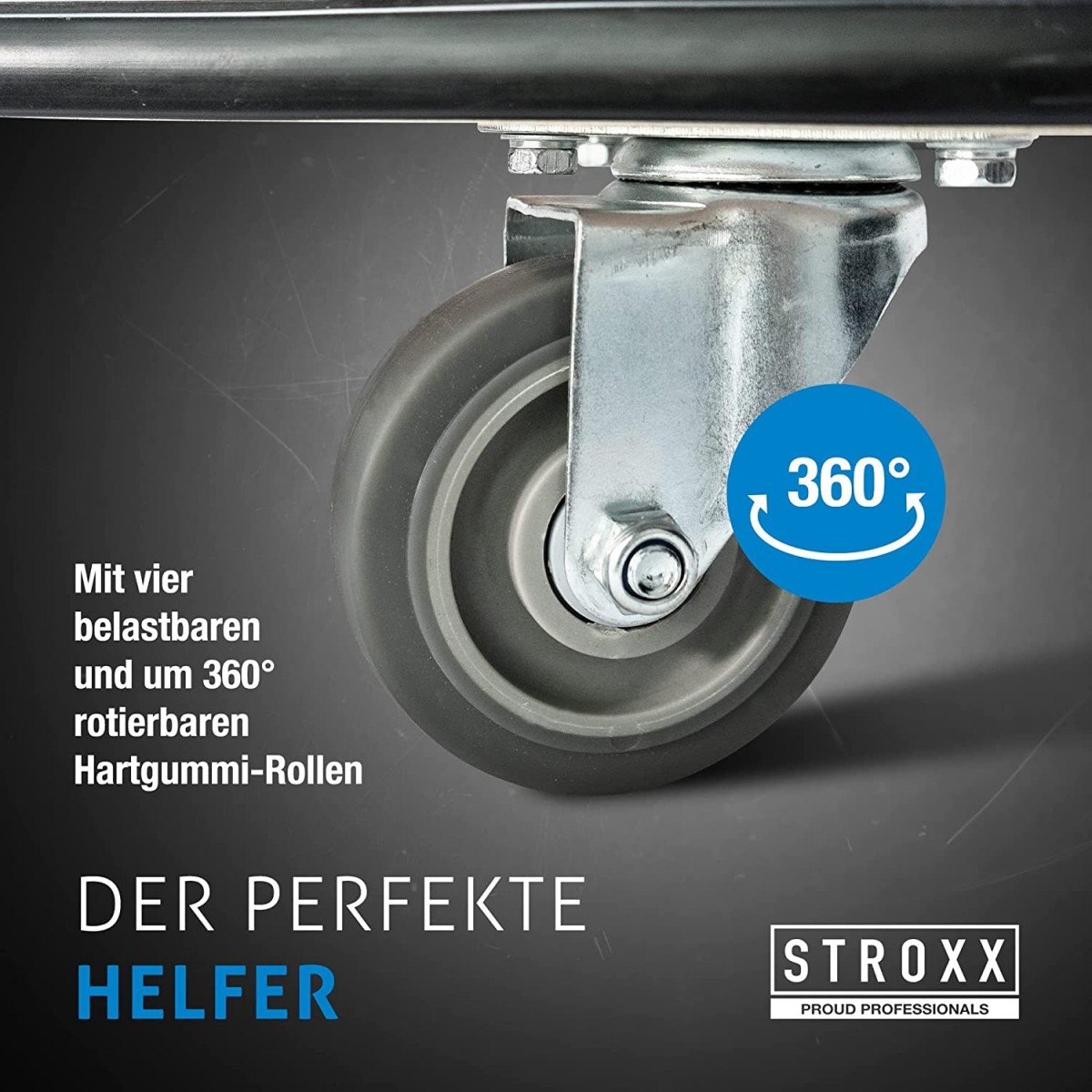 Platforma de transport cu roti STROXX, dimensiune 600 x 400 mm, cu 4 ...