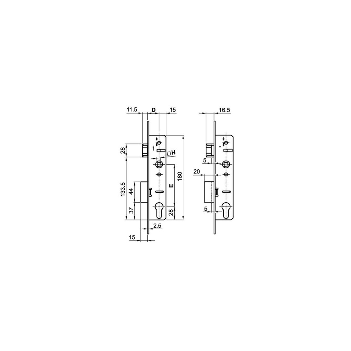 Broasca simpla pentru usi, Elzett Europortal, dornmass 35 mm, interax ...
